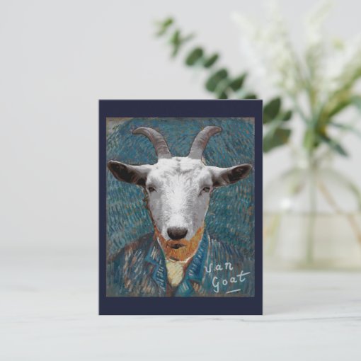 Vincent Van Goat Animal Painter Postcard | Zazzle