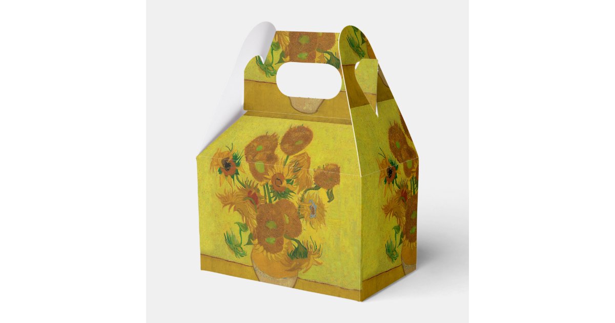 Vincent Van Gogh 15 Sunflowers Painting Favor Boxes | Zazzle