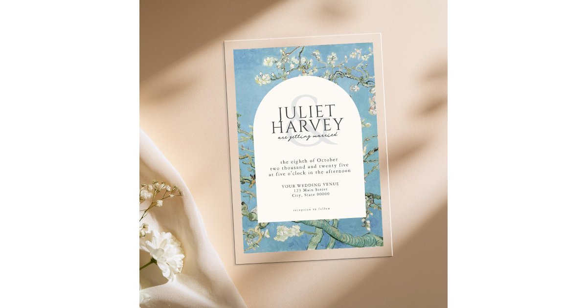 Vincent Van Gogh Almond Blossom Floral Wedding Acrylic Invitations | Zazzle