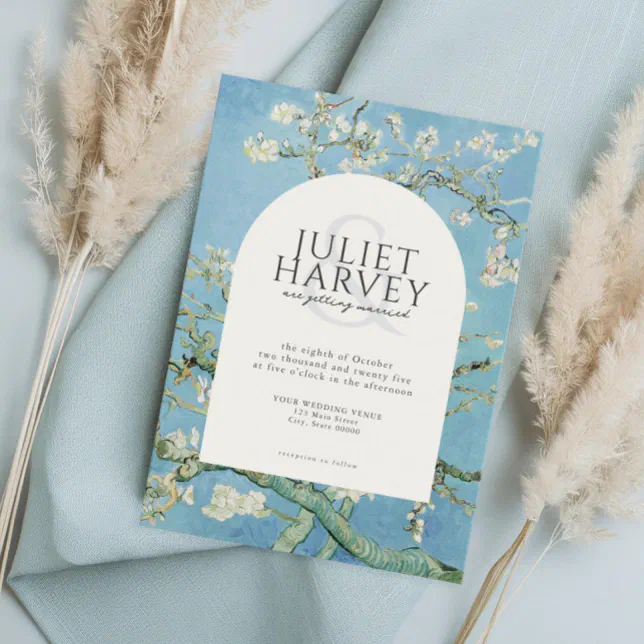 Vincent Van Gogh Almond Blossom Floral Wedding Invitation | Zazzle
