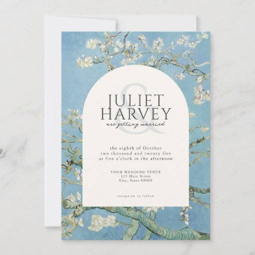 Vincent Van Gogh Almond Blossom Floral Wedding Invitation | Zazzle