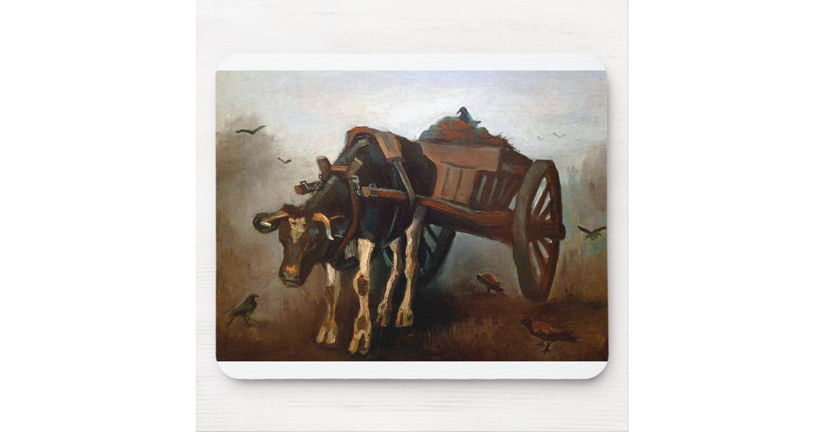 Vincent van Gogh Black Ox and Cart Mouse Pad | Zazzle