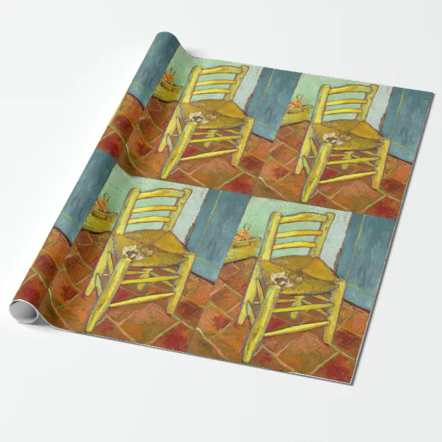 Vincent Van Gogh Chair with Pipe Wrapping Paper | Zazzle