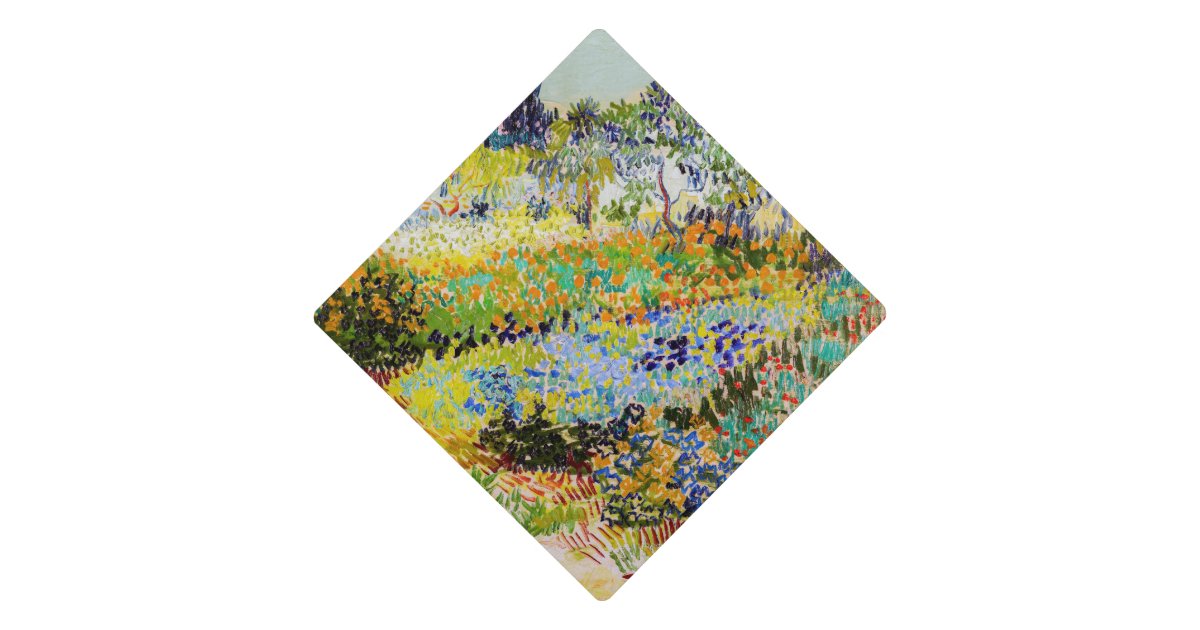 Vincent van Gogh - Garden at Arles Graduation Cap Topper | Zazzle