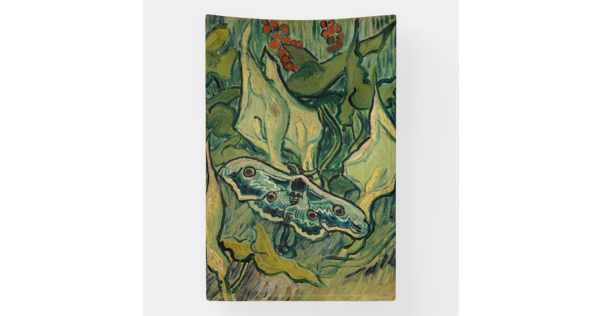 Vincent van Gogh - Giant Peacock Moth Banner | Zazzle