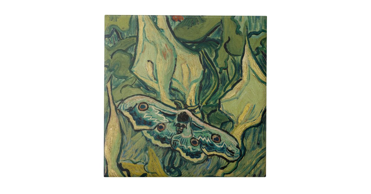 Vincent van Gogh - Giant Peacock Moth Ceramic Tile | Zazzle