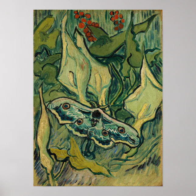 Vincent van Gogh - Giant Peacock Moth Poster | Zazzle