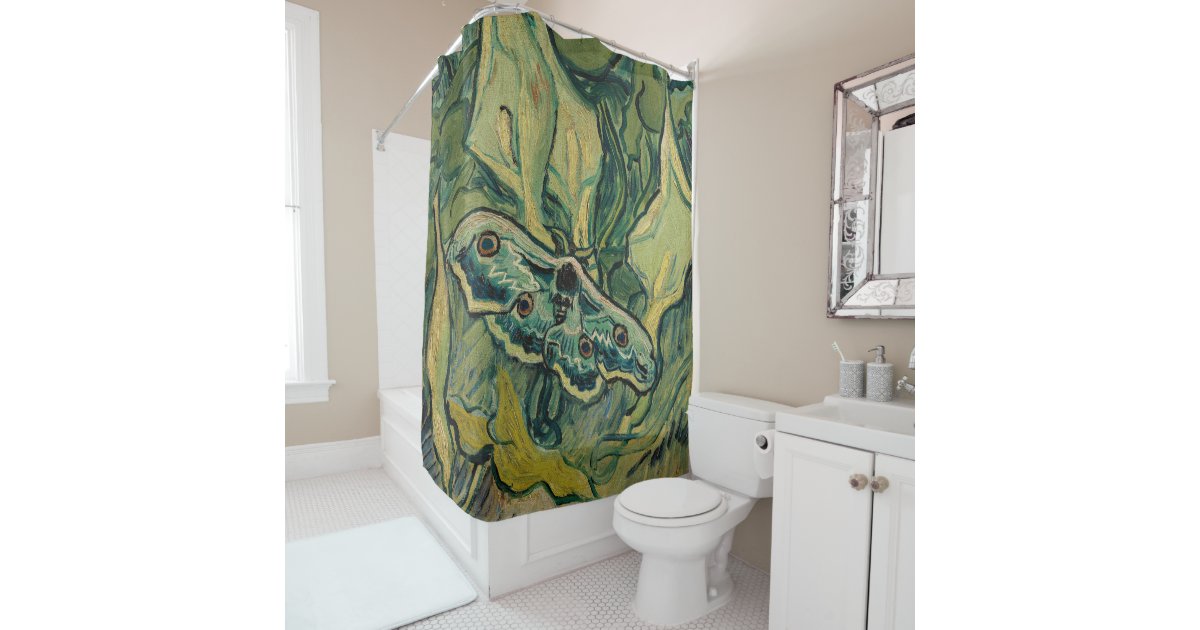 Vincent van Gogh - Giant Peacock Moth Shower Curtain | Zazzle