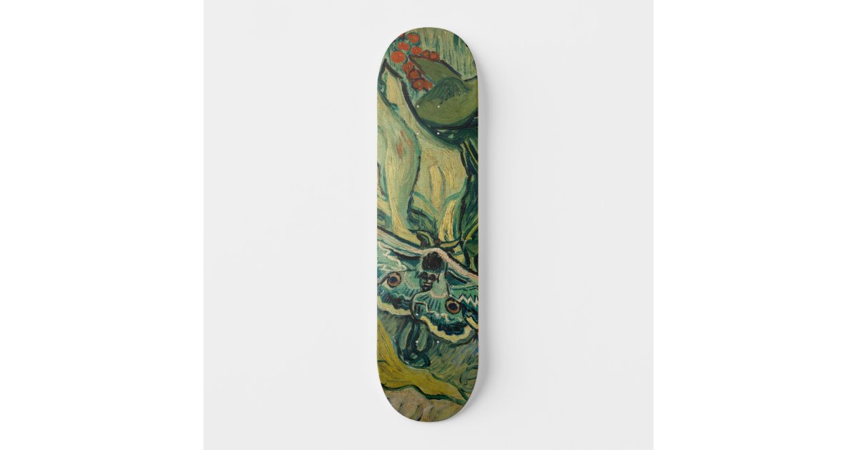 Vincent van Gogh - Giant Peacock Moth Skateboard | Zazzle