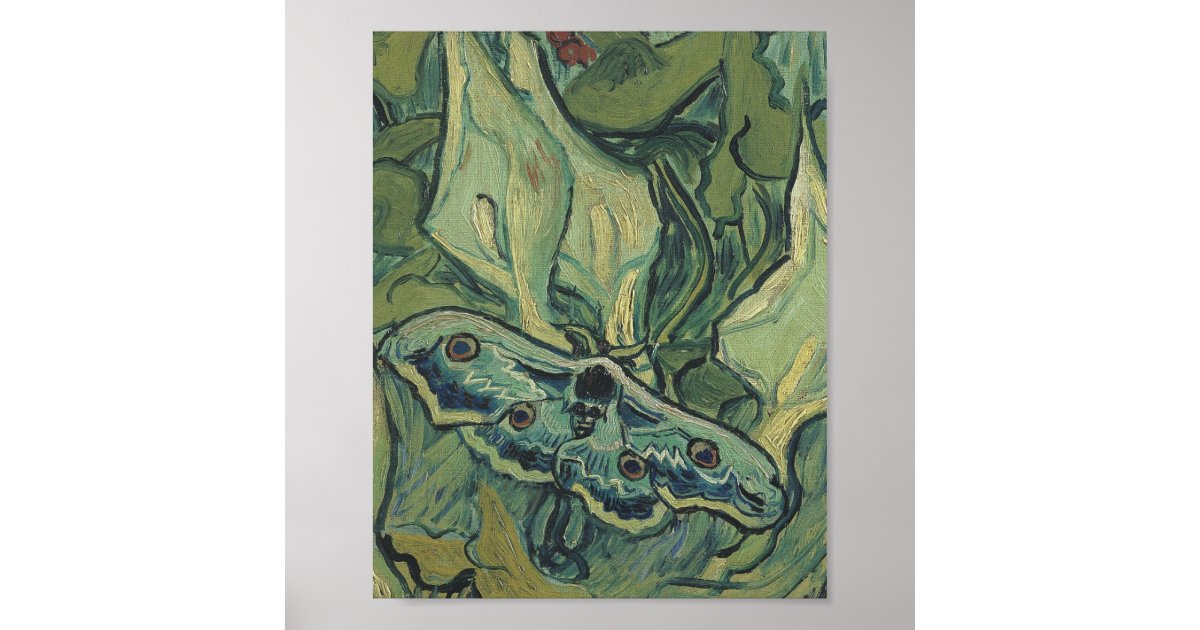 Vincent Van Gogh - Great Peacock Moth Poster | Zazzle