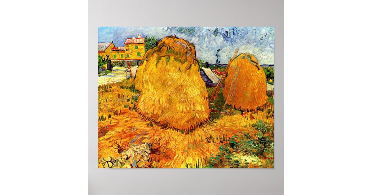 Vincent Van Gogh - Haystacks in Provence Fine Art Poster | Zazzle