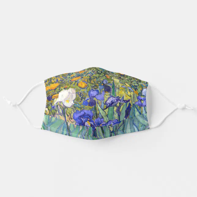 Vincent Van Gogh Irises Floral Vintage Fine Art Adult Cloth Face Mask ...