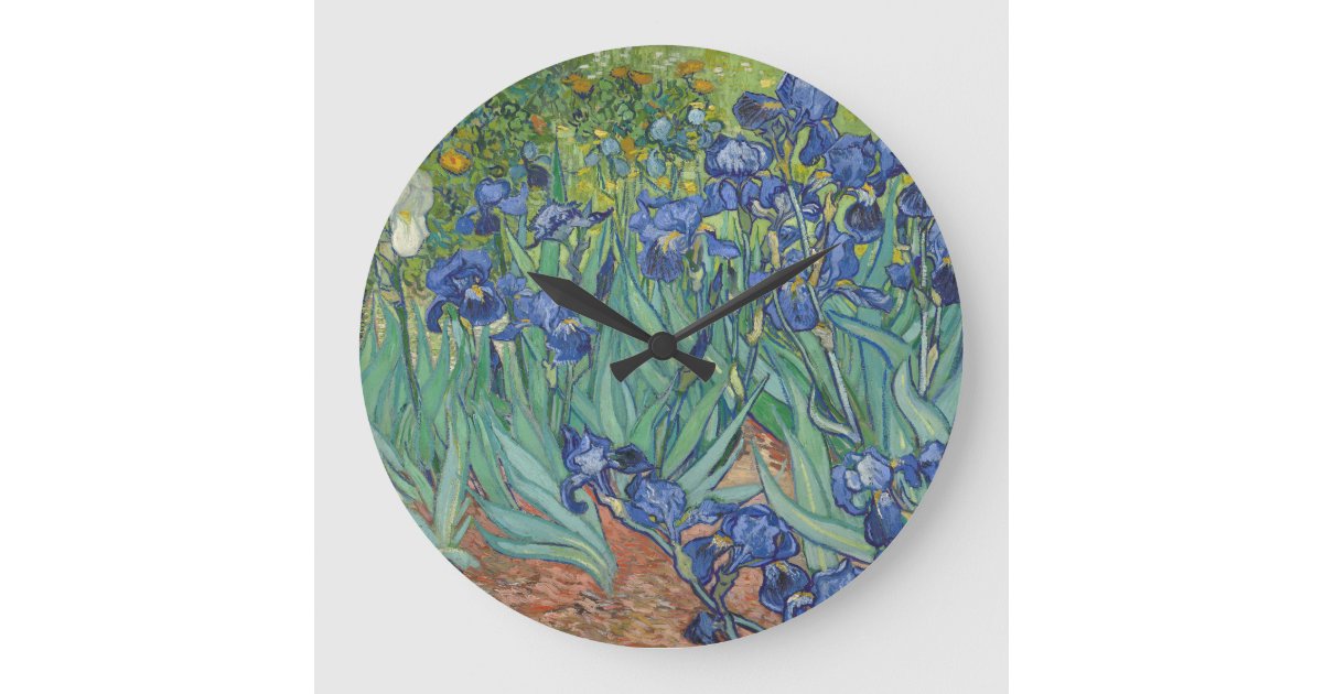 Vincent Van Gogh - Irises Large Clock | Zazzle