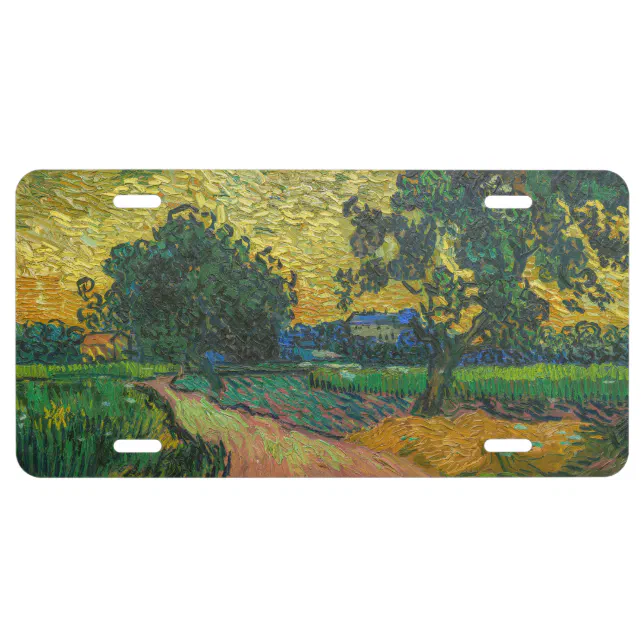 Vincent van Gogh - Landscape at Twilight License Plate | Zazzle