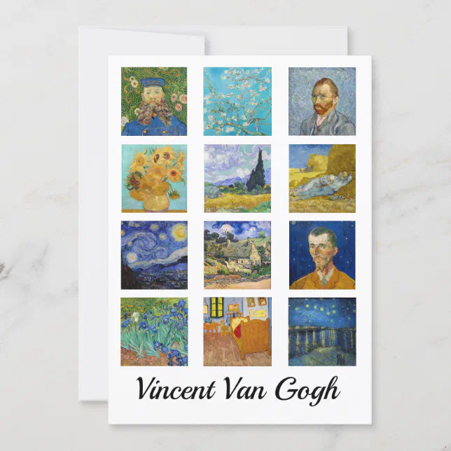 Vincent Van Gogh - Masterpieces Grid Invitation | Zazzle