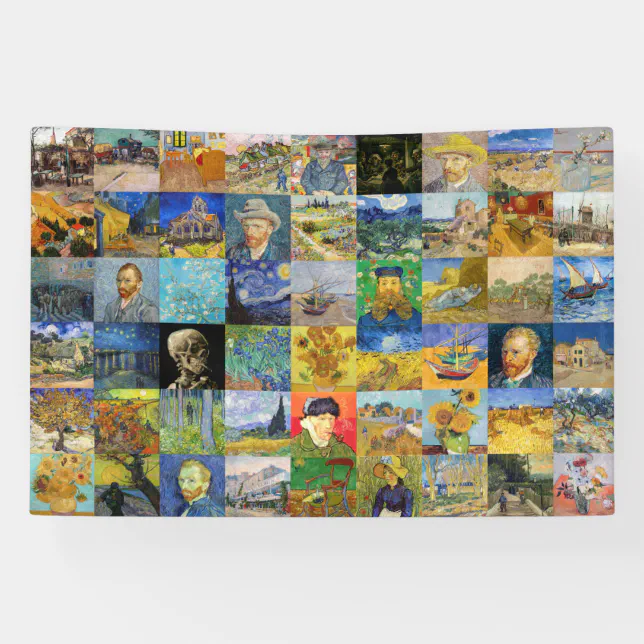Vincent van Gogh - Masterpieces Mosaic Patchwork Banner | Zazzle