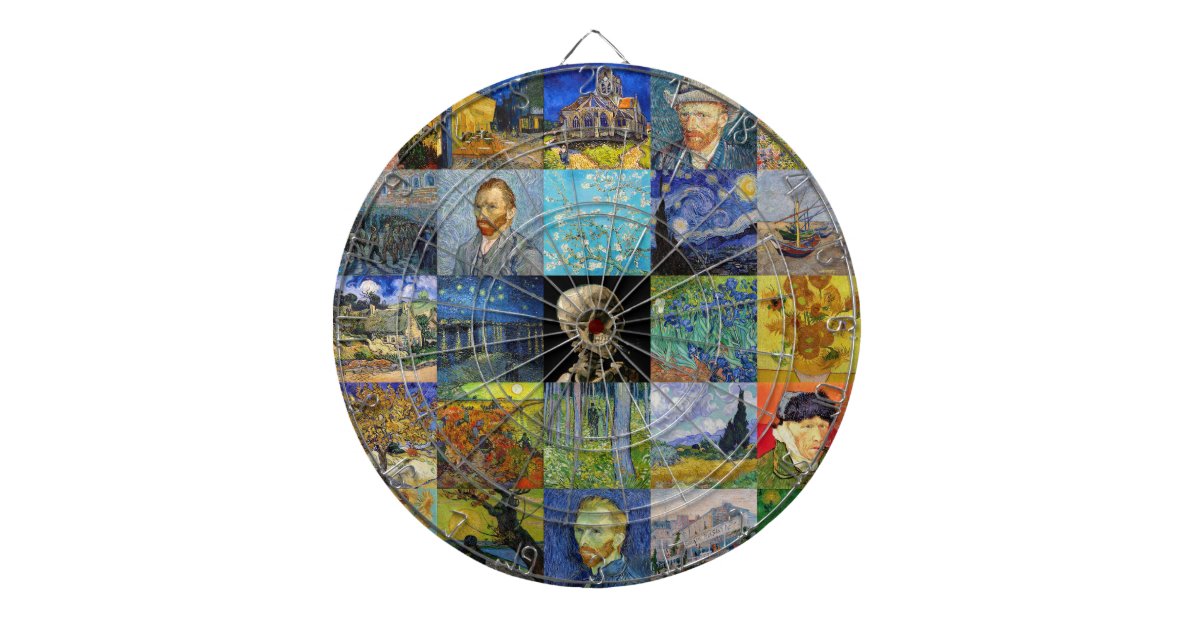 Vincent van Gogh - Masterpieces Mosaic Patchwork Dart Board | Zazzle