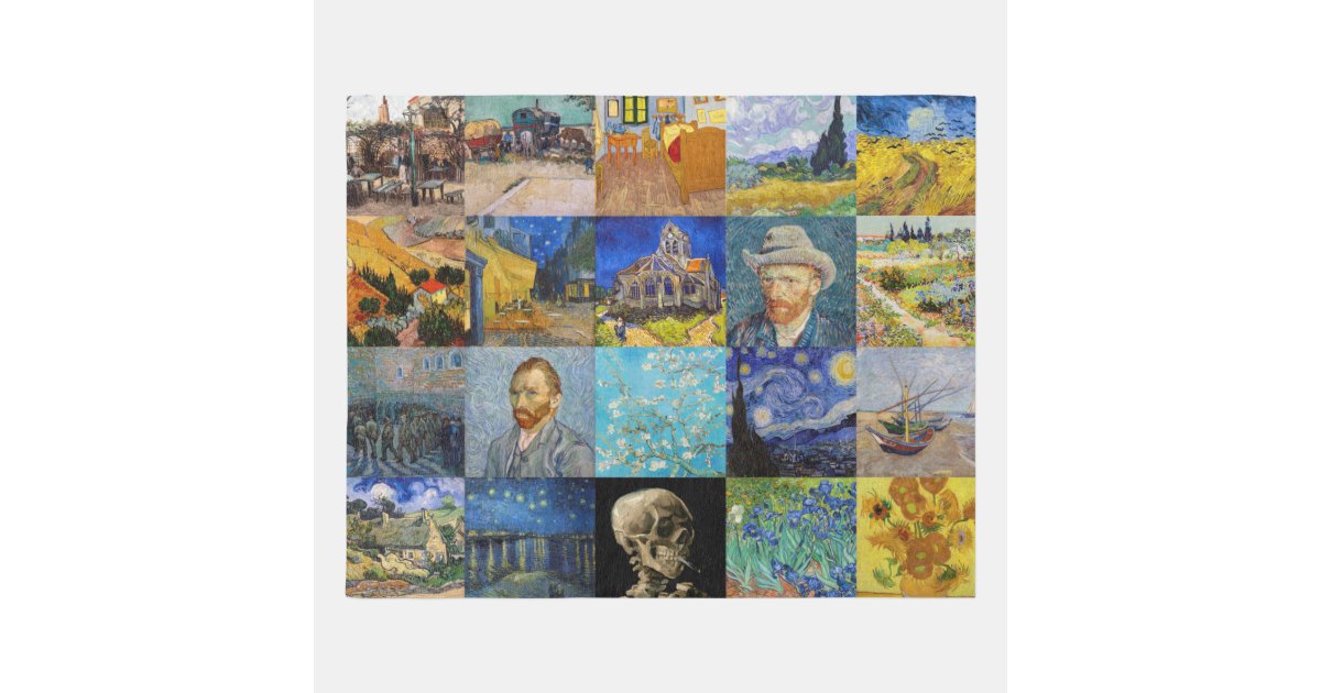 Vincent van Gogh - Masterpieces Mosaic Patchwork Rug | Zazzle