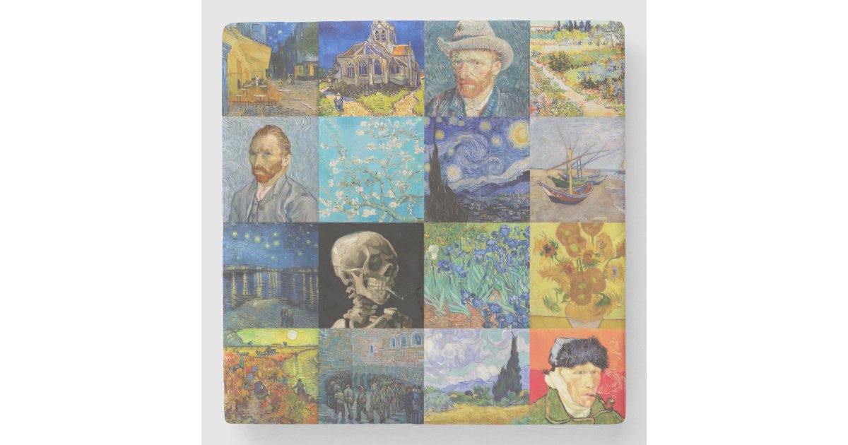 Vincent van Gogh - Masterpieces Mosaic Patchwork Stone Coaster | Zazzle