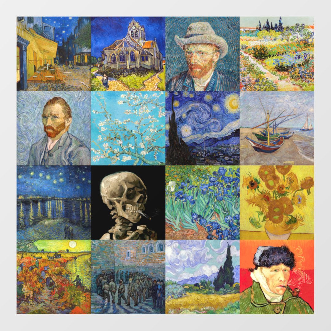 Vincent van Gogh - Masterpieces Mosaic Patchwork Wall Decal | Zazzle