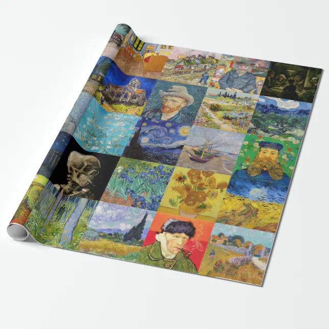 Vincent van Gogh - Masterpieces Mosaic Patchwork Wrapping Paper | Zazzle