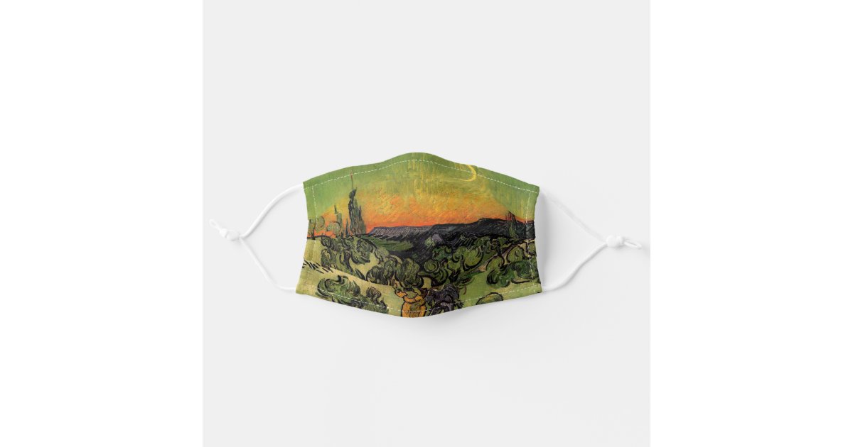 Vincent Van Gogh Moonlit Landscape Adult Cloth Face Mask | Zazzle
