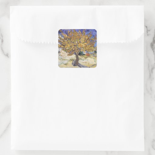 Vincent van Gogh | Mulberry Tree, 1889 Square Sticker | Zazzle