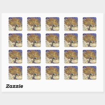 Vincent van Gogh | Mulberry Tree, 1889 Square Sticker | Zazzle