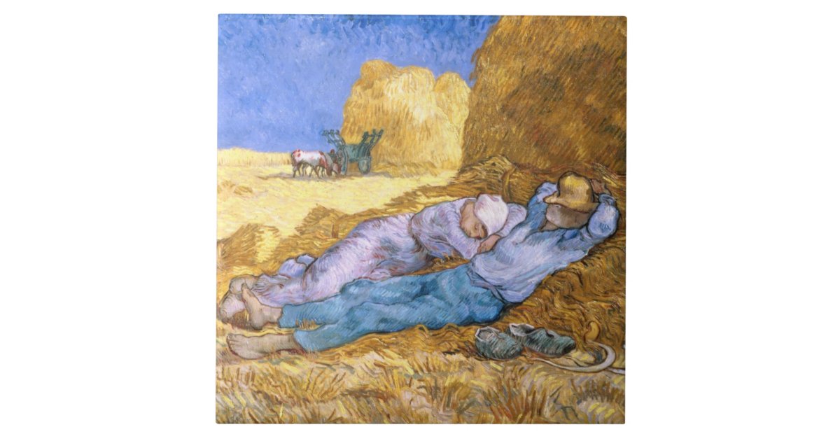 Vincent van Gogh | Noon, The Siesta, after Millet Tile | Zazzle