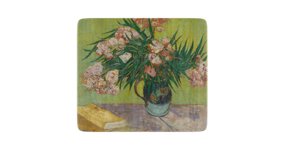 Vincent Van Gogh Oleander flower painting Cutting Board | Zazzle