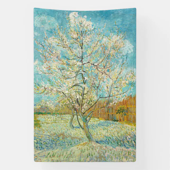 Vincent van Gogh - Pink Peach Tree in Blossom Banner | Zazzle