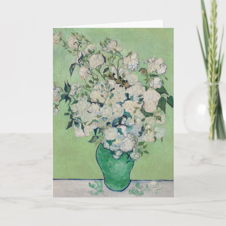 Vincent Van Gogh Roses Impressionist Birthday Card | Zazzle