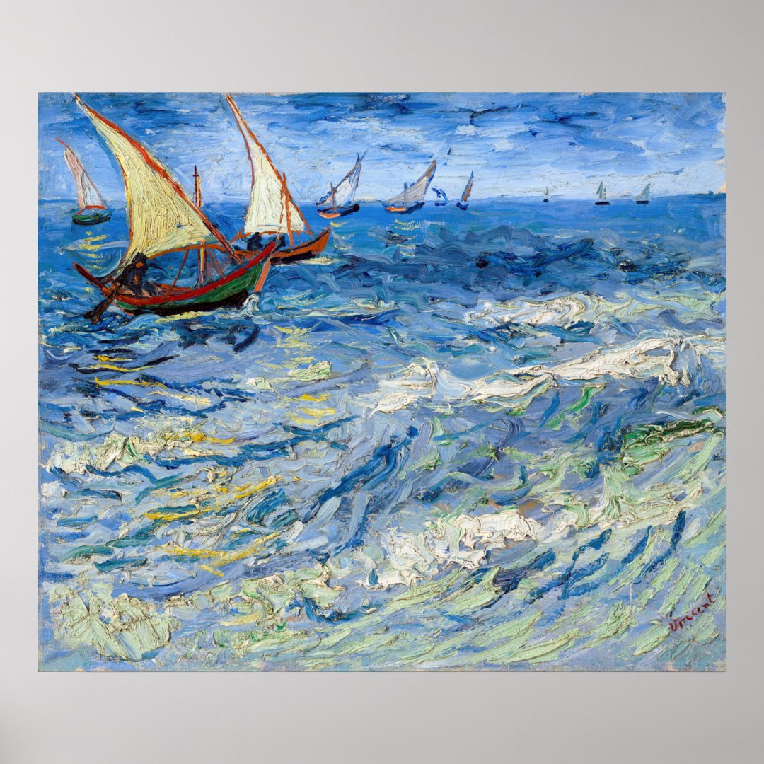 Vincent van Gogh - Seascape at Saintes-Maries Poster | Zazzle