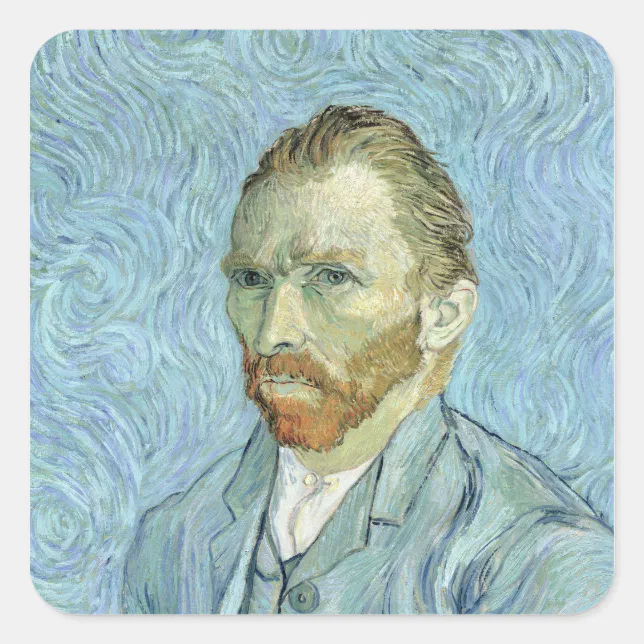 Vincent van Gogh | Self Portrait, 1889 Square Sticker | Zazzle