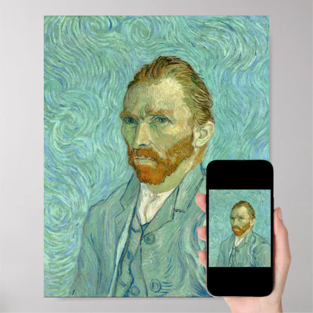 Vincent Van Gogh Self Portrait Blue Background Poster | Zazzle