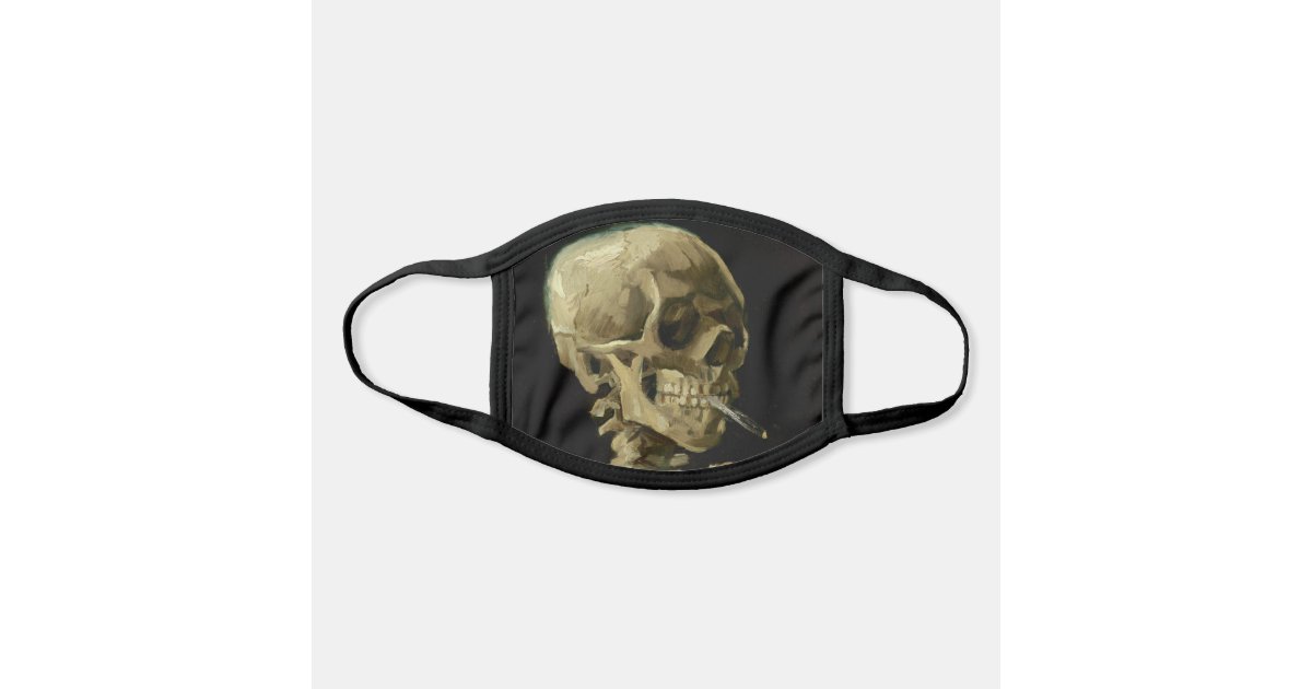 Vincent Van Gogh Skeleton with a Burning Cigarette Face Mask | Zazzle