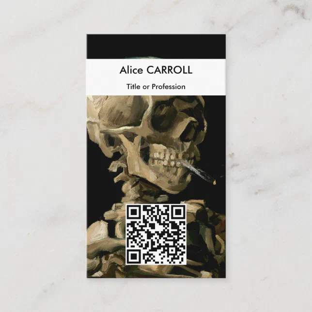 Vincent van Gogh - Skull - QR Code Business Card | Zazzle