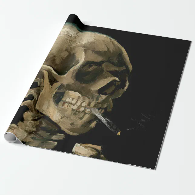 Vincent van Gogh - Skull with Burning Cigarette Wrapping Paper | Zazzle
