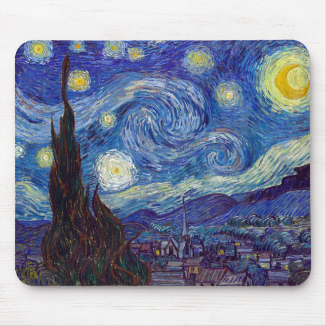 VINCENT VAN GOGH - Starry night 1889 Mouse Pad | Zazzle