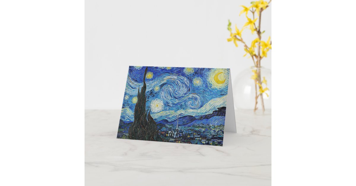 Vincent van Gogh, Starry Night Card | Zazzle