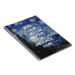 Vincent Van Gogh Starry Night Custom Quote Notebook | Zazzle