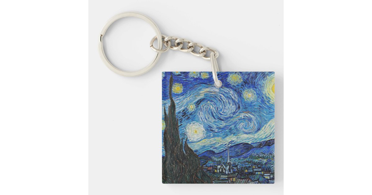 Vincent van Gogh, Starry Night Keychain | Zazzle