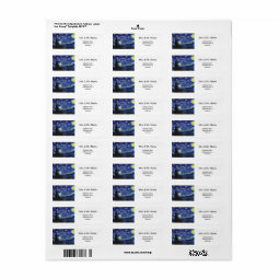 Vincent van Gogh, Starry Night Label | Zazzle