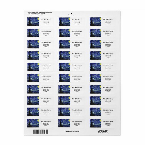 Vincent van Gogh, Starry Night Label | Zazzle