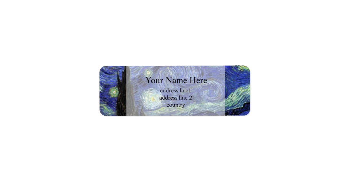 Vincent van Gogh,Starry Night Label | Zazzle
