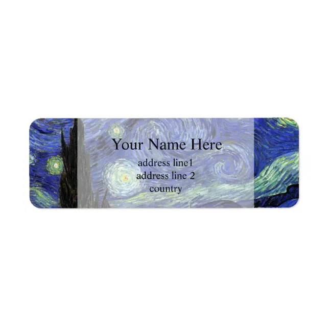 Vincent van Gogh,Starry Night Label | Zazzle