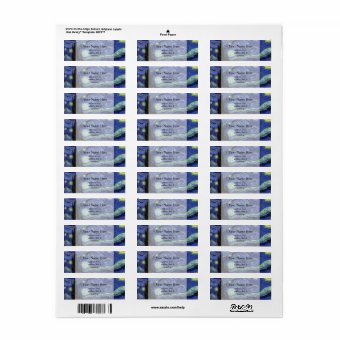 Vincent van Gogh,Starry Night Label | Zazzle