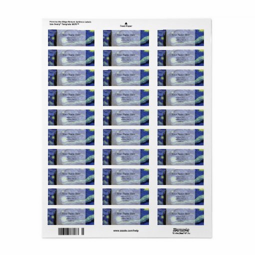 Vincent van Gogh,Starry Night Label | Zazzle