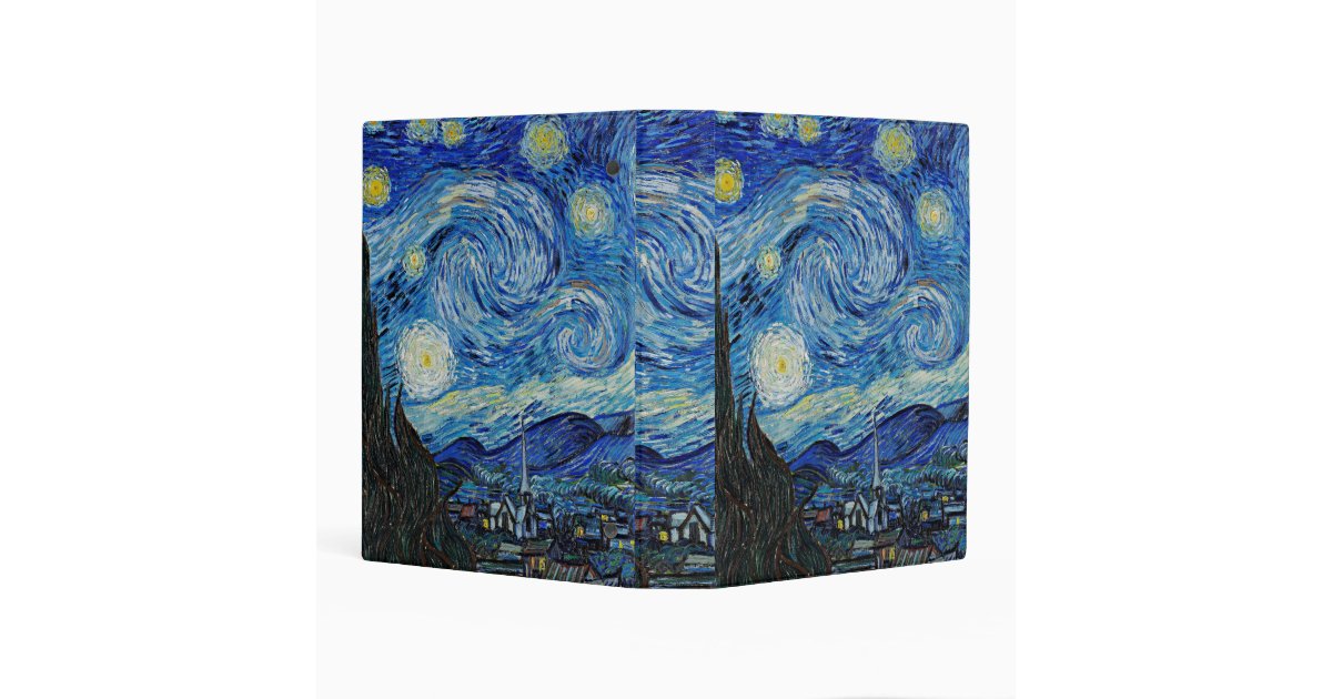 Vincent van Gogh, Starry Night Mini Binder | Zazzle