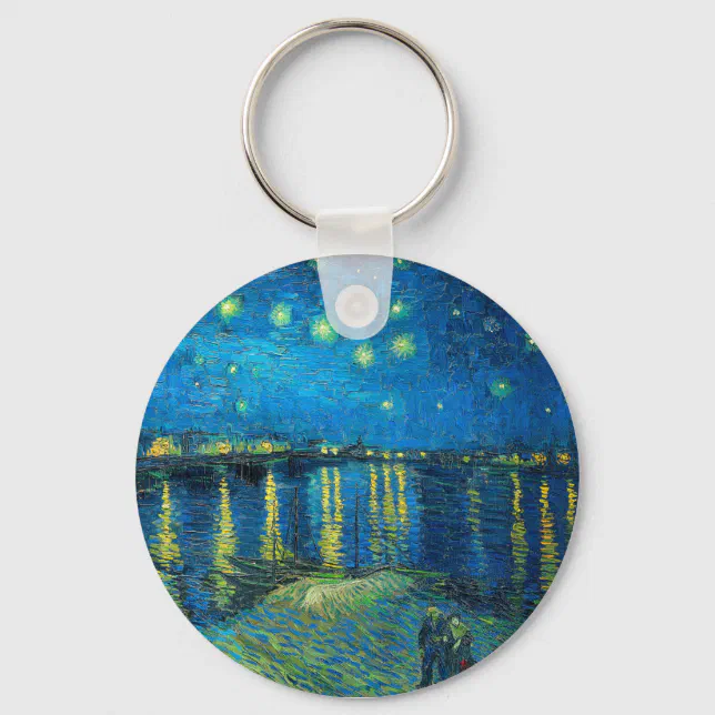 Vincent Van Gogh Starry Night Over The Rhone Keychain | Zazzle